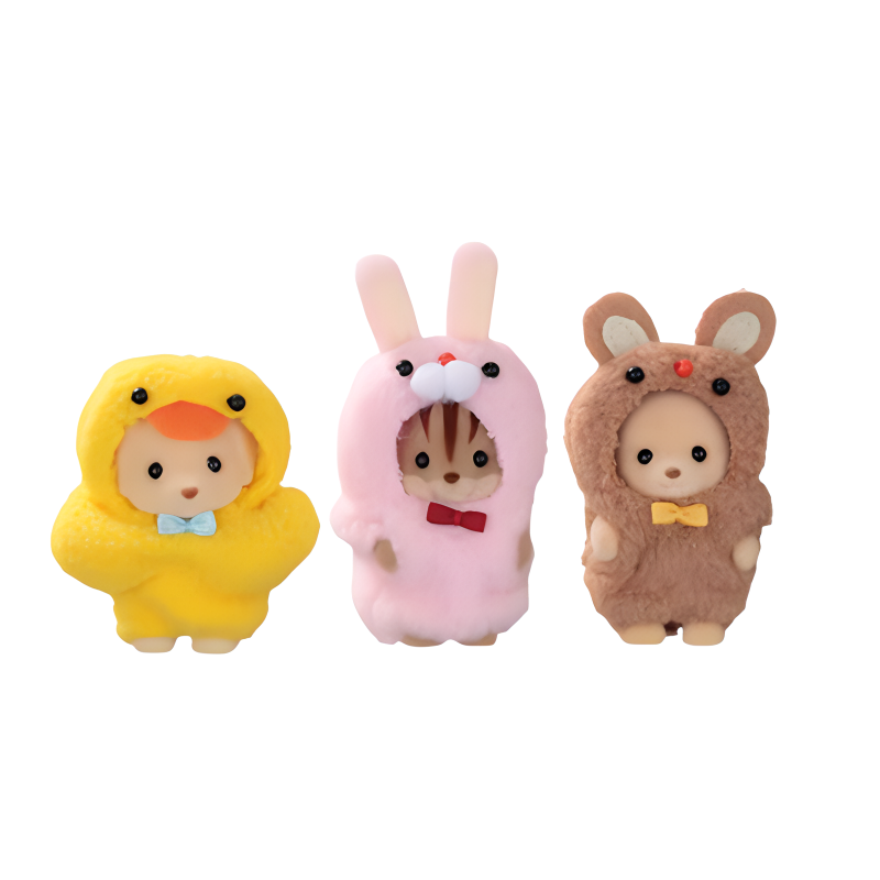 Милые фигурки унисекс Sylvanian Families Duck Rabbit Mouse Baby, 3 шт.
