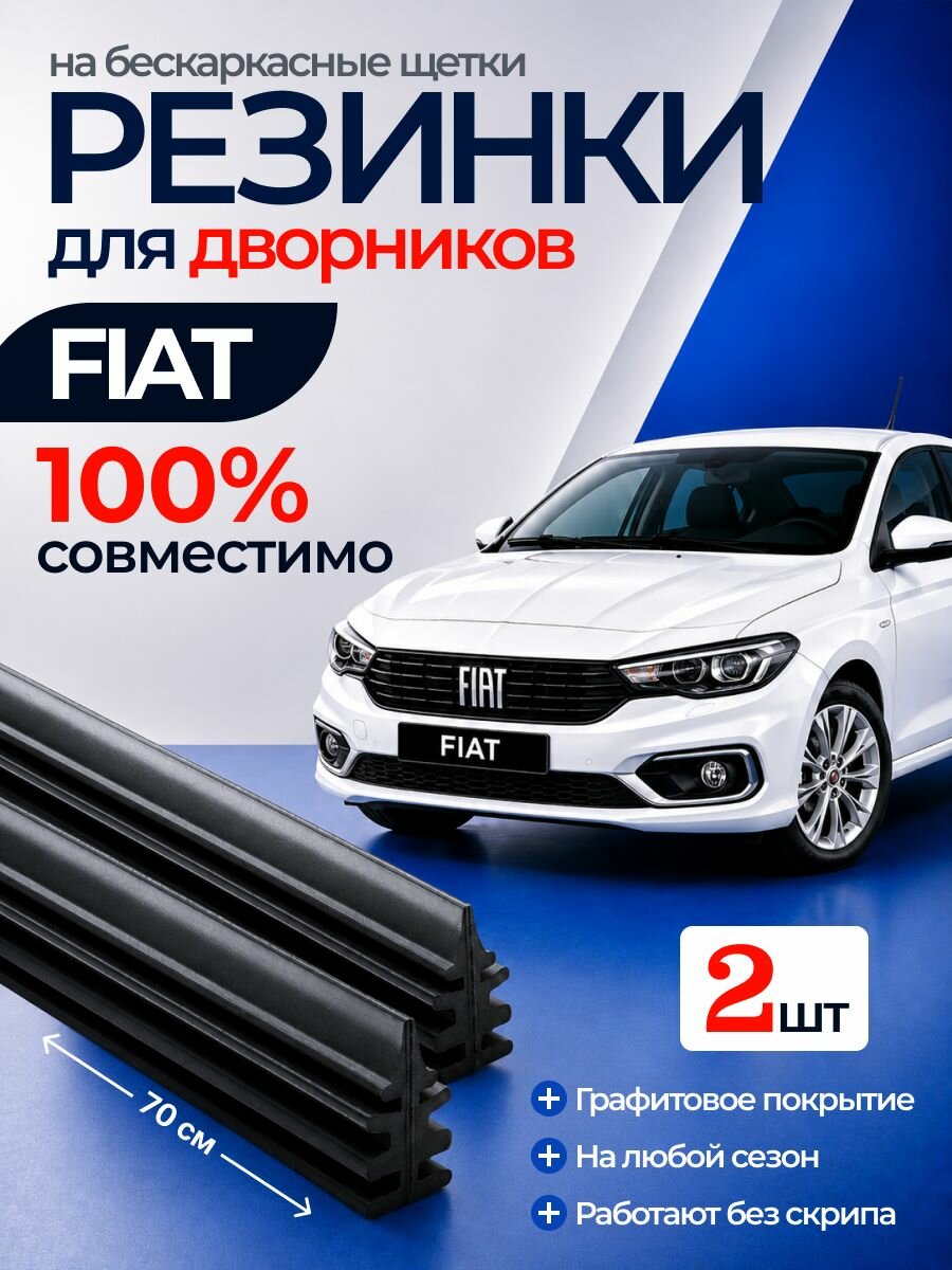Резинки для дворников FIAT бескаркасных / резинка для щеток стеклоочистителя фиат АРТ: IKO7-58R