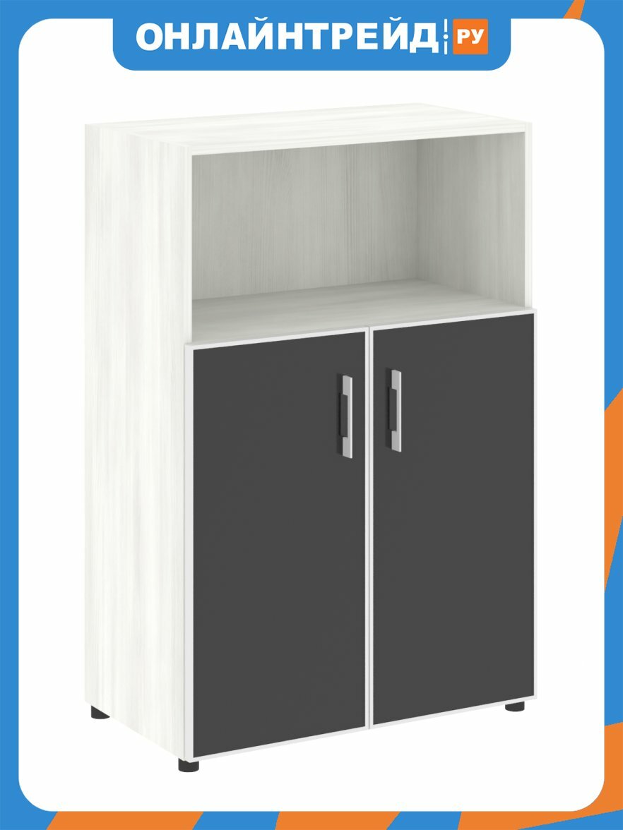 Шкаф Riva LT. ST-2.2 R black Снежная Патина/Стекло Black 800*450*1195 Yalta