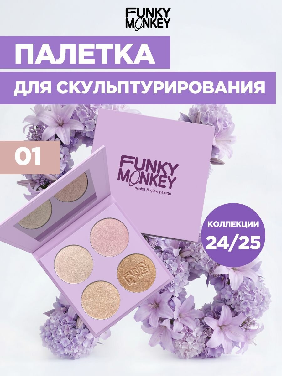 Funky Monkey Палетка для скульптурирования Sculpt & glow palette тон 01