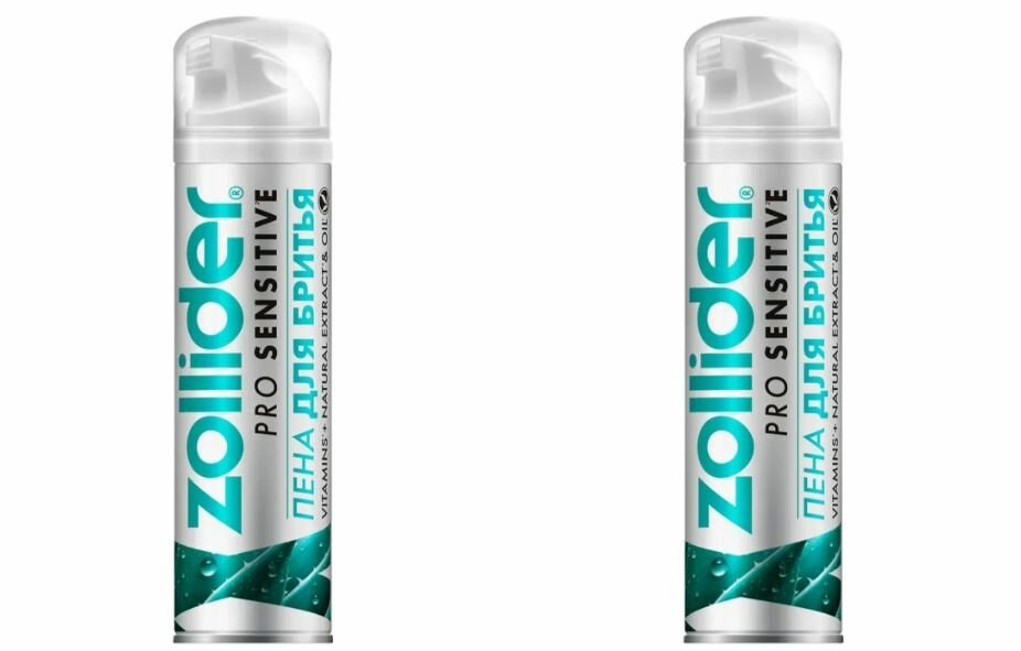 Zollider Pro Sensitive, пена для бритья для чувствительной кожи 200 мл, 2 шт