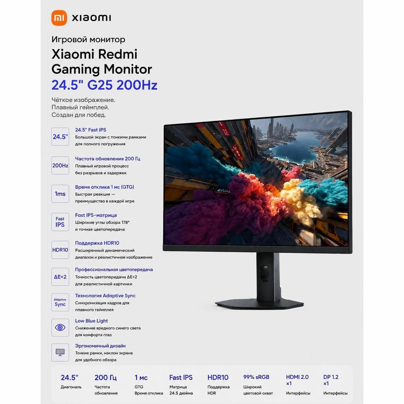 Монитор Xiaomi Redmi Gaming Monitor 24.5" G25