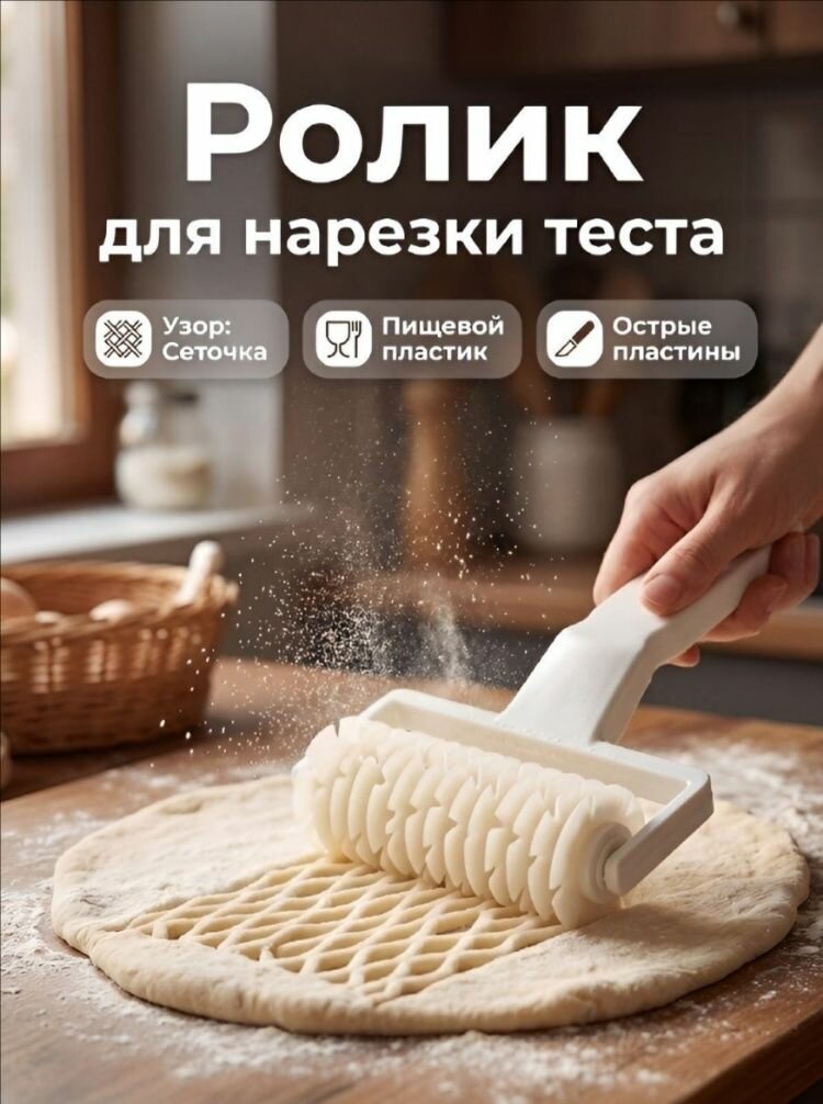 Ролик для теста, 20 см х 12 см, 1 предм.