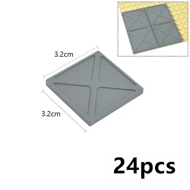 Серые строительные блоки 3.2см 24шт, 4x4-B