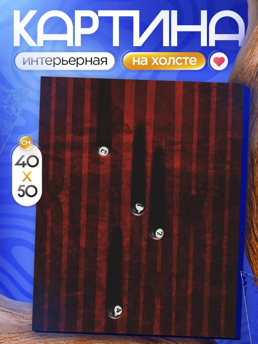 Картина на стену для интерьера 40х50 Бильярд