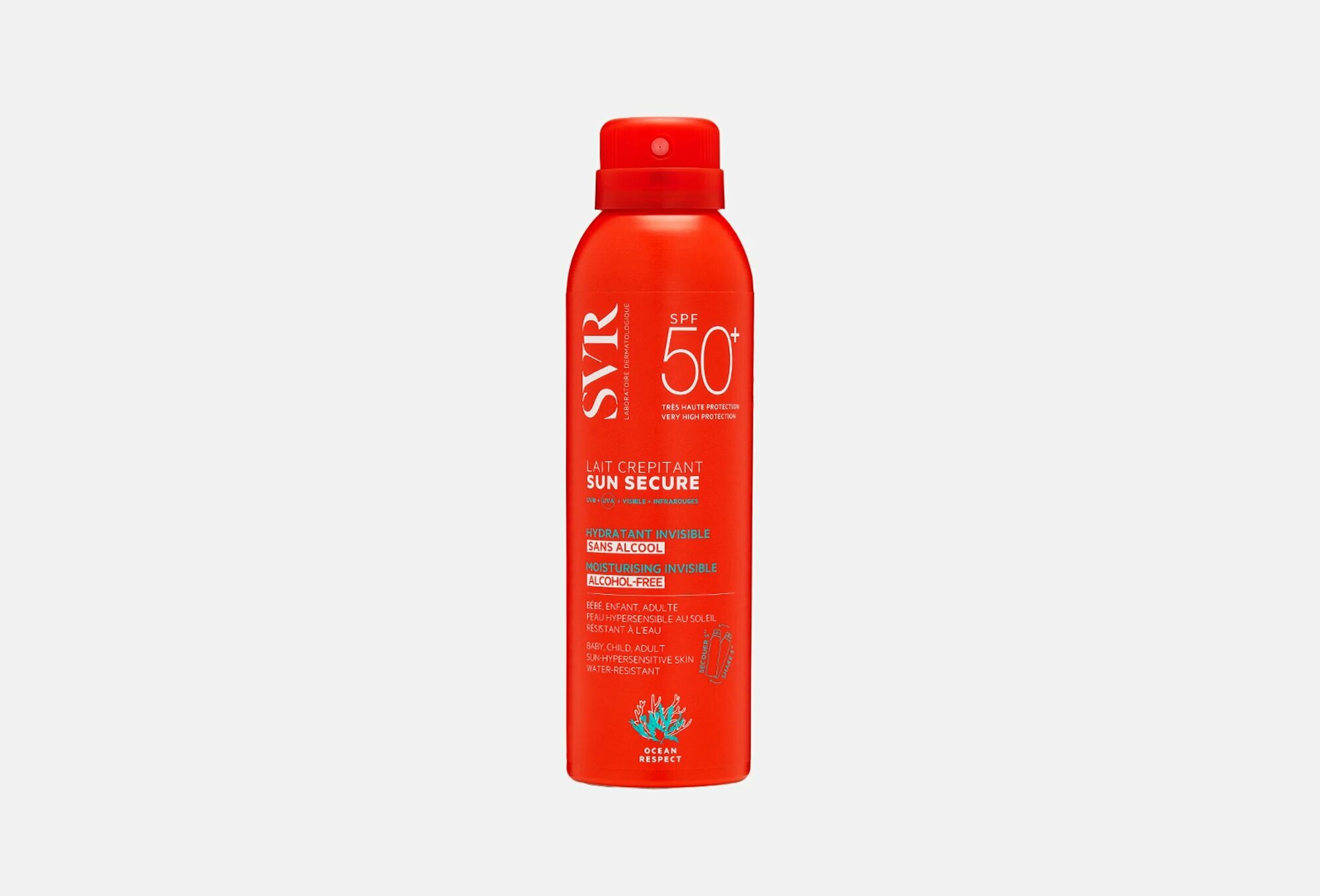 SVR LAIT CREPITANT SUN SECURE Солнцезащитное увлажняющее молочко, SPF 50+ 200мл
