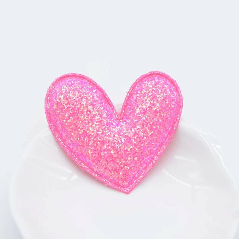12 блестящих тканевых аппликаций в форме сердца Diy Super Paradise Красный, Rose Red