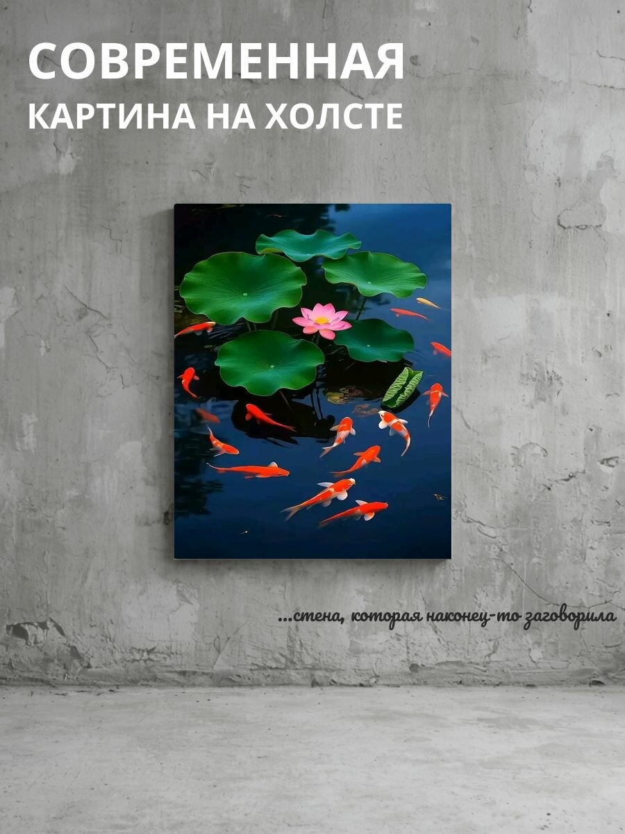 Картина на холсте Кои 20x30 см
