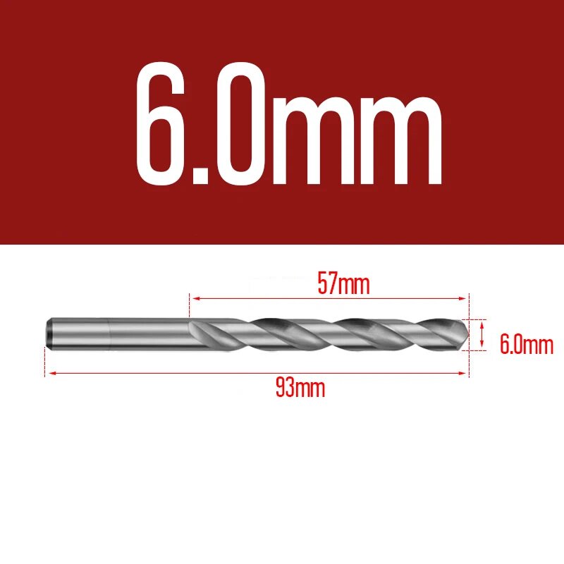 Сверло спиральное 6.0mm HSS 93mm