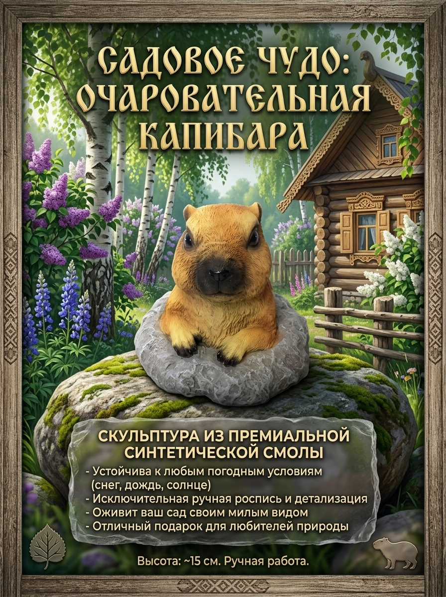 Статуэтка "сурок", универсальная, из смолы, высота 13см, длина 14см