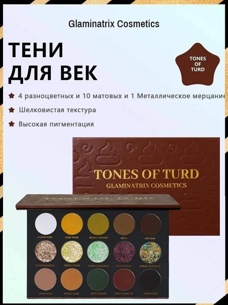 Палитра теней для век Glaminatrix Cosmetics - Tones of Turd