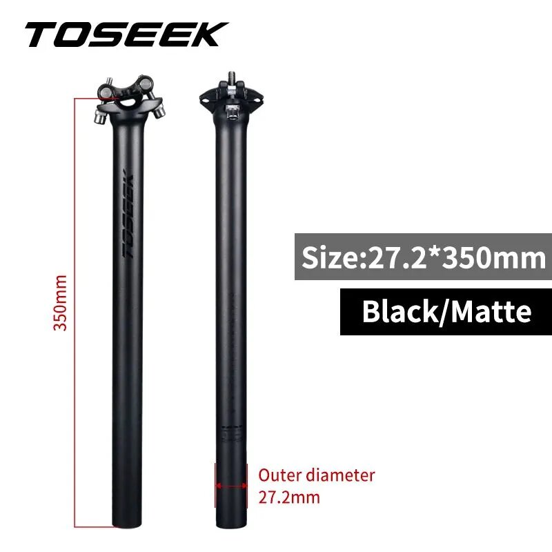 TOSEEK Штанга для велокресла 27.2 / 30.8 / 31,6 Мм Матовый Черный T800 Углеродное волокно