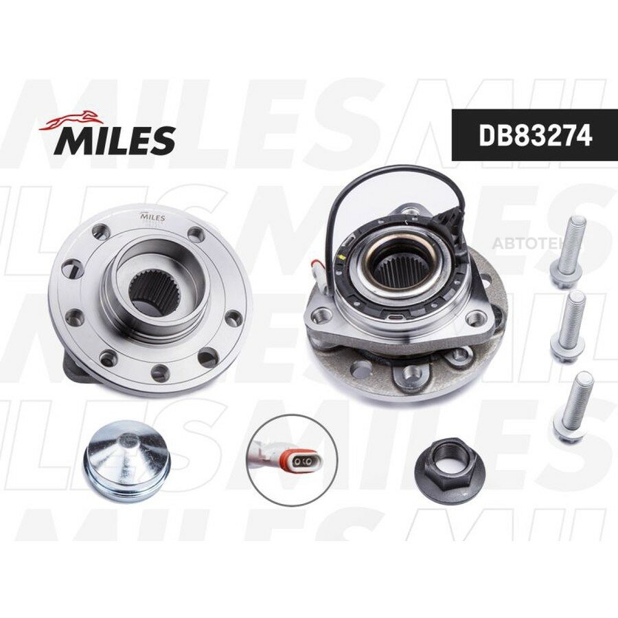 Ступица колеса передняя с подшипником (5 отверстий) OPEL ASTRA H/ZAFIRA B 1.9CDTI-2.0T 04- (GSP 9330013K) DB83274 MILES DB83274