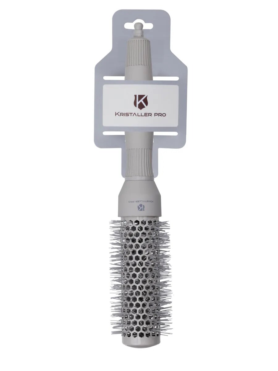 Kristaller Термобрашинг для укладки волос / Ceramic + Ionic TG-X27/32, 32 мм, серый