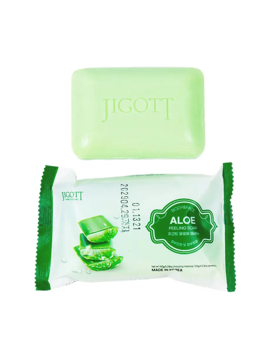 Jigott Мыло-скраб для лица и тела с экстрактом алоэ / Aloe Scrub Soap, 150 г
