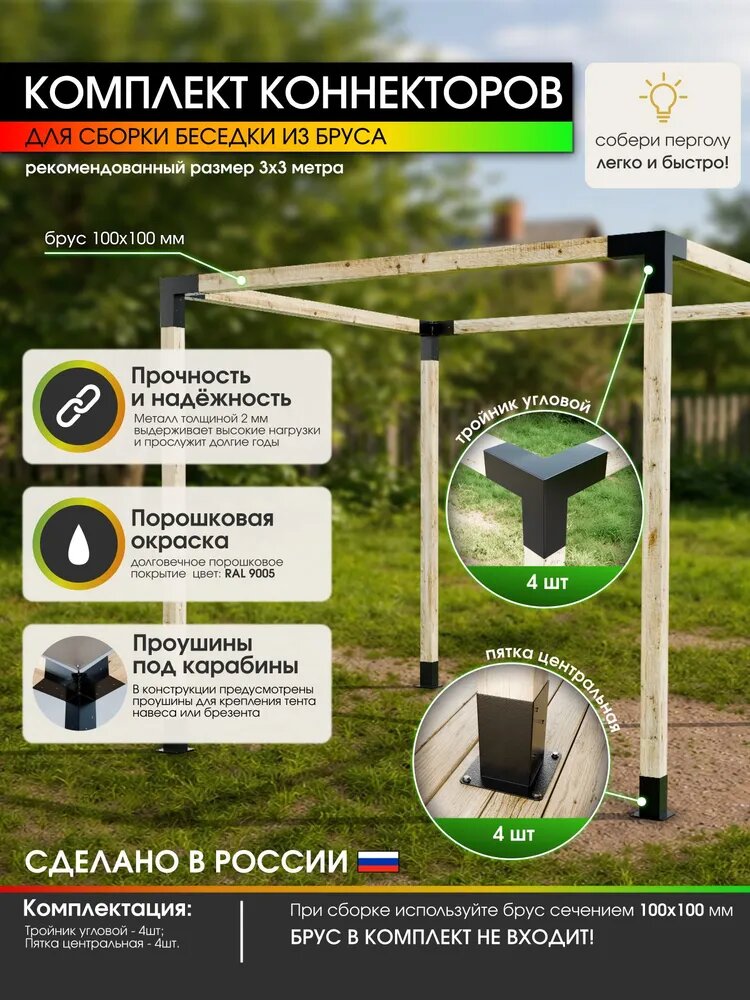 Кронштейн-коннектор АрсеналЪ AR752200957-06, для бруса, металлический