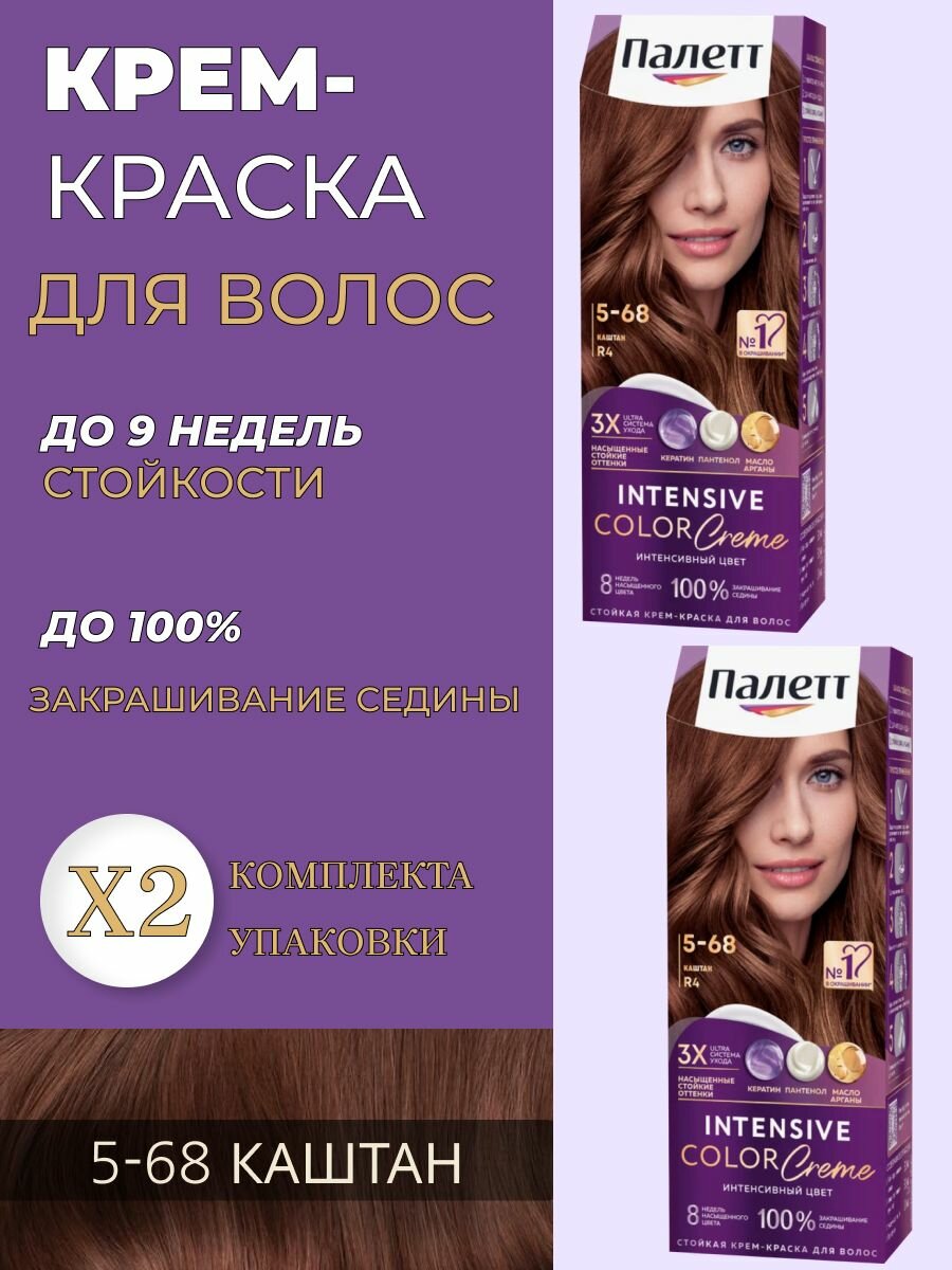 Краска для волос PALETTE Каштан (2уп по 110мл)