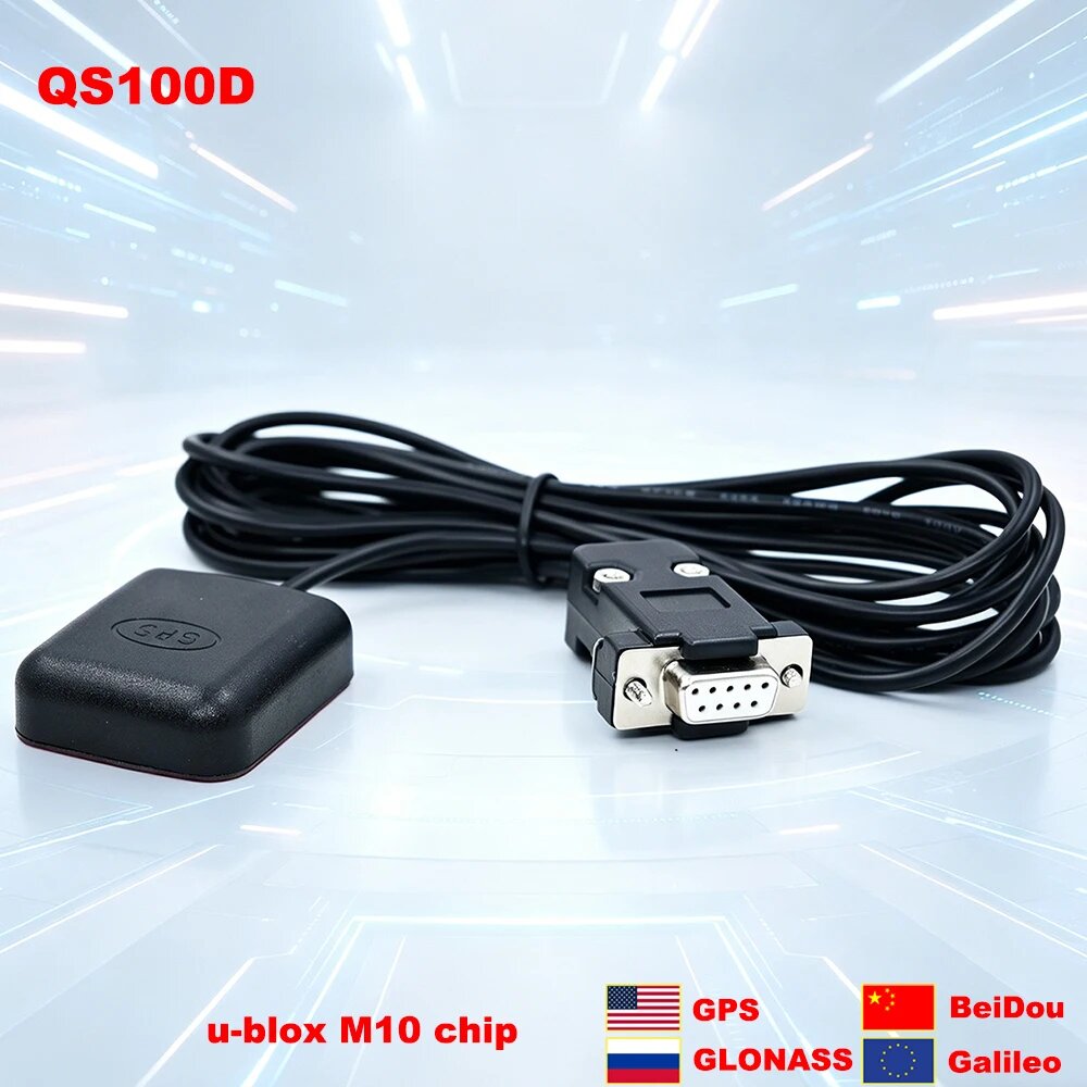 Приемник GPS/гнсс QUESCAN RS232 NMEA 0183 с антенной, модуль GPS/ГЛОНАСС/Галилео/BeiDou QS100D