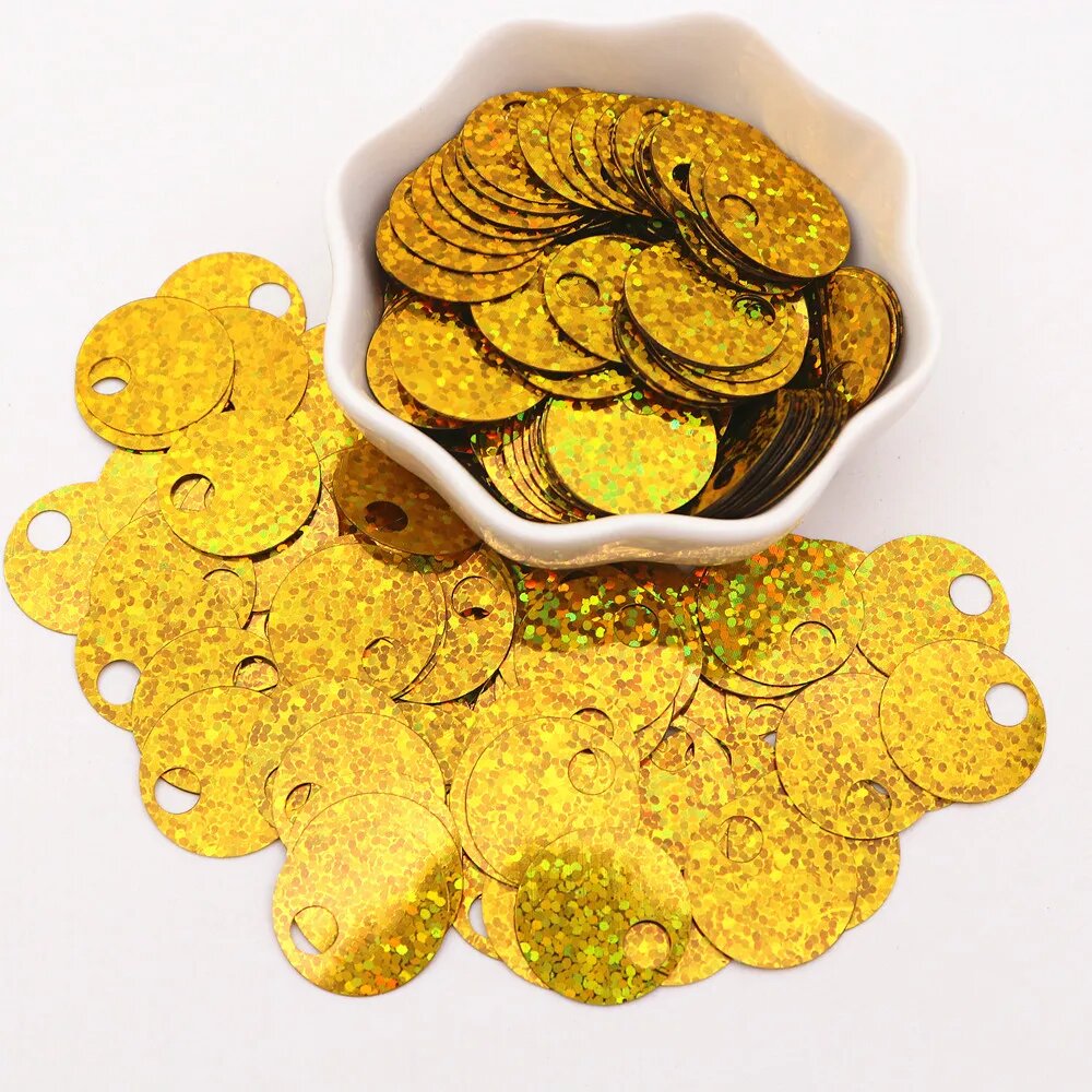 Пайетки круглые Laser Gold 20г 140шт
