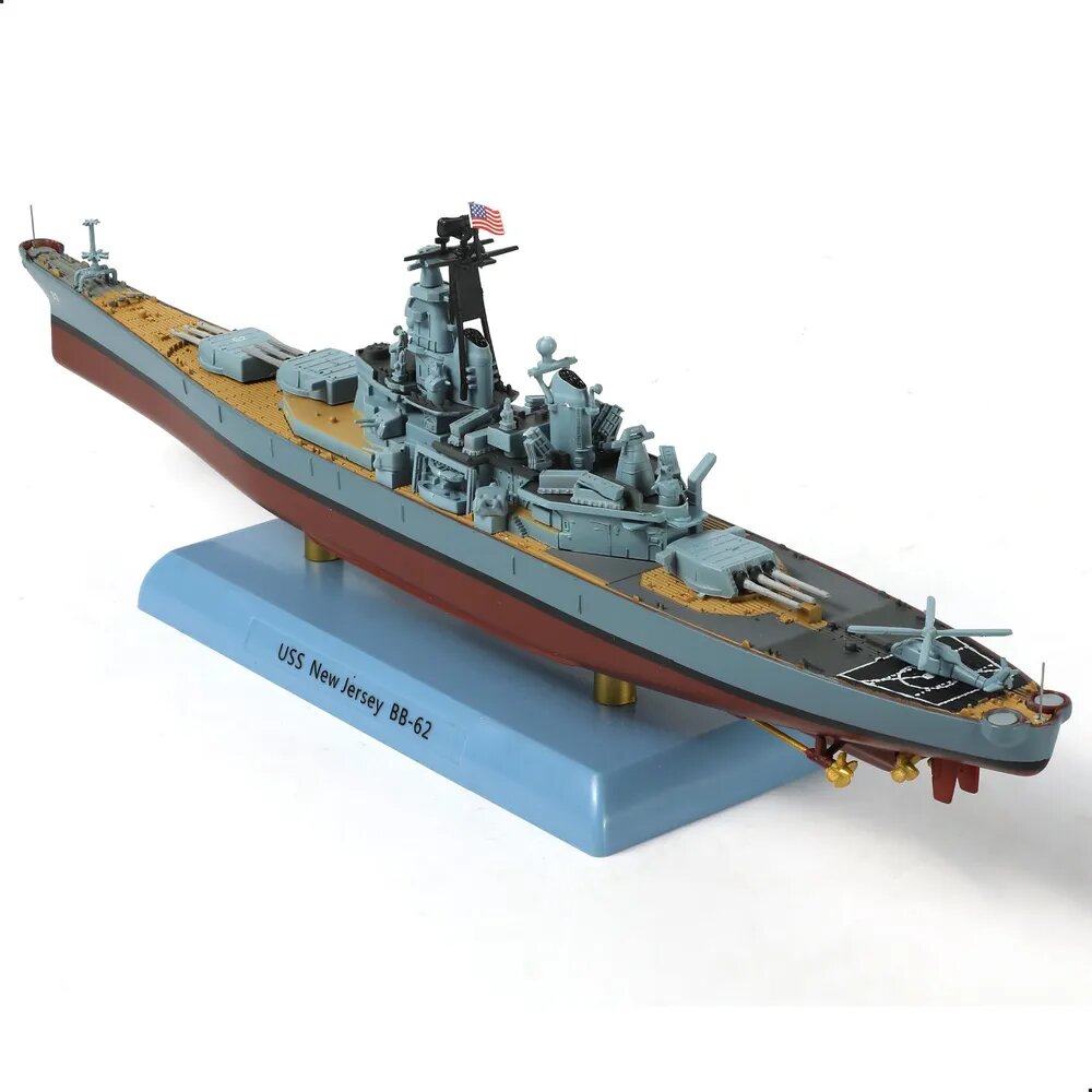 Высокоточная сборная модель линкора USS New Jersey в масштабе 1/1000 из металла и ABS-пластика. Коллекционная модель корабля.