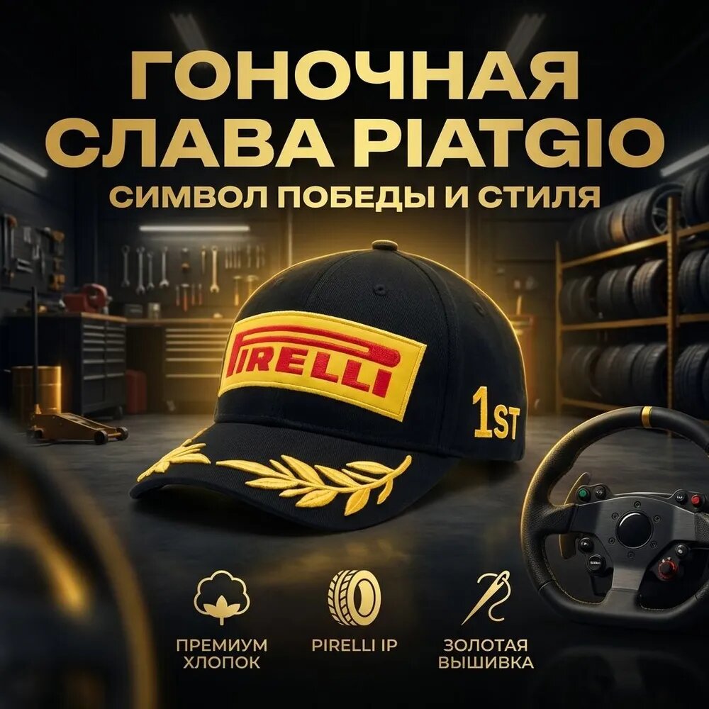 Бейсболка для рыбалки и охоты Marco pirelli 2026 Серия F1