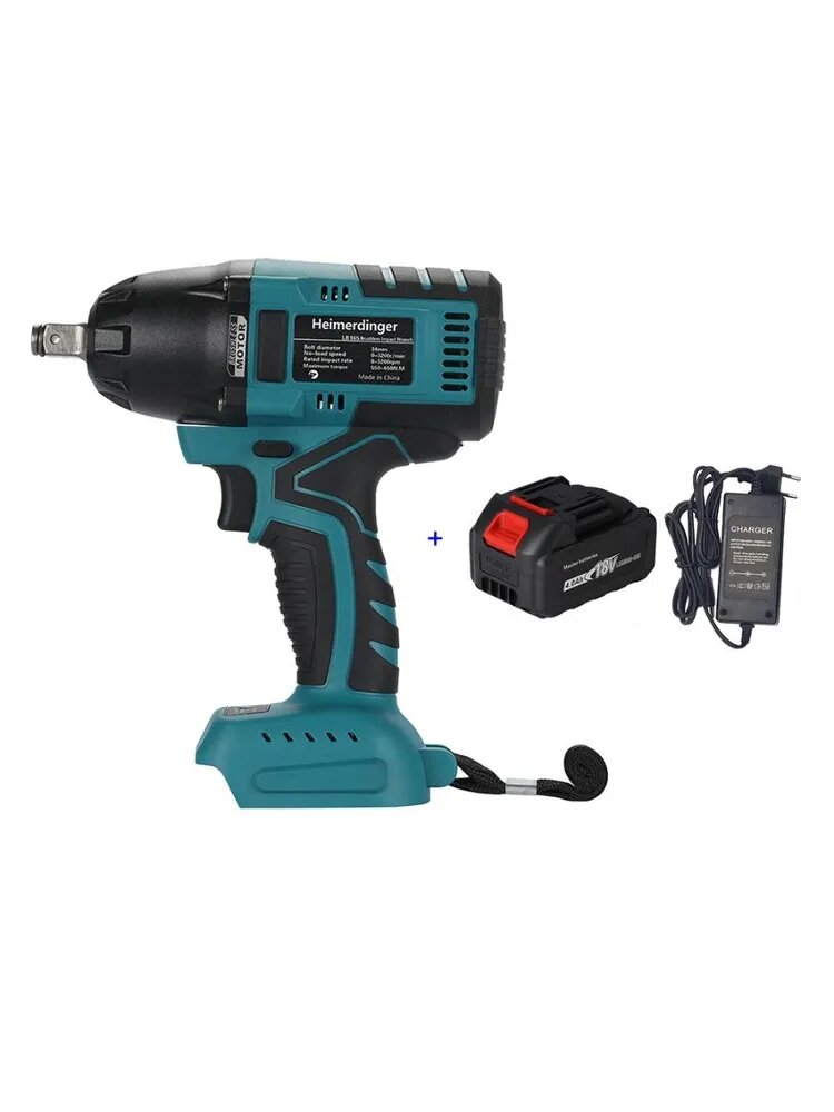 Бесщеточный аккумуляторный гайковерт Heimerdinger LB165, квадрат 1/2", 650 Нм, 1х4,0 Ач Li-Ion