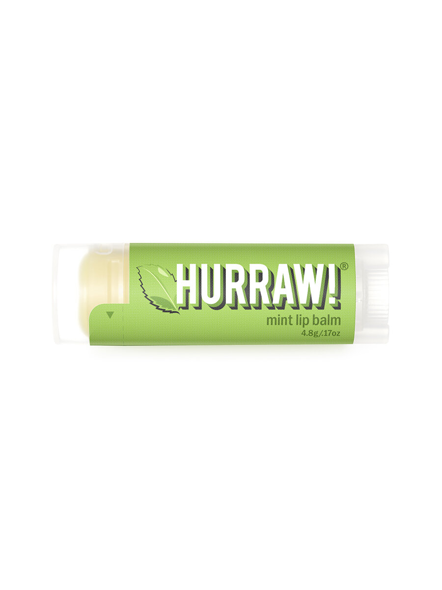 Бальзам Hurraw, органический, мятный, для губ, для всех типов кожи, 4,8 г