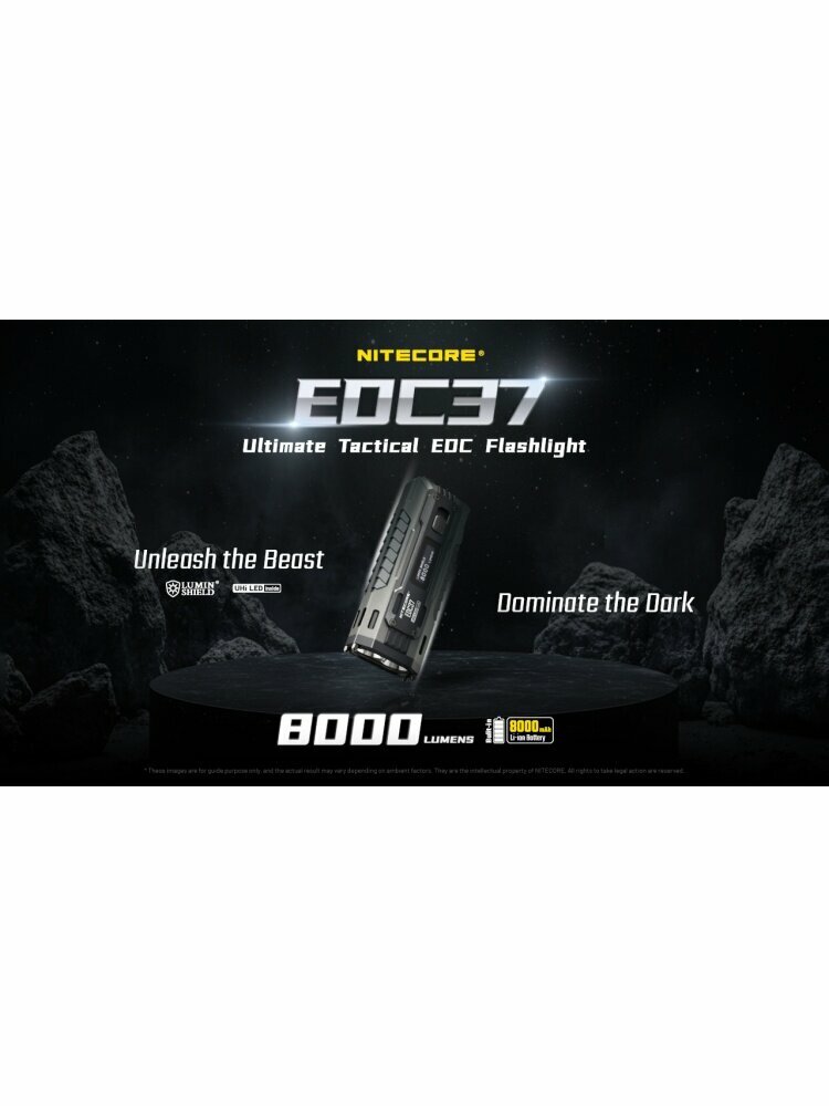 NITECORE EDC37, Высокопроизводительный тактический EDC фонарь, 8000 люмен