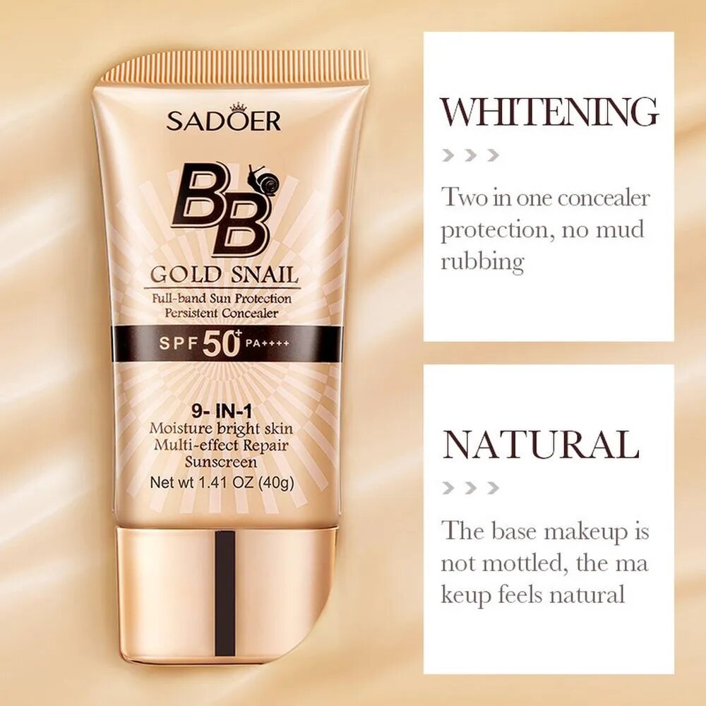 Солнцезащитный BB-крем Golden Snail SPF50 + PA +++ для Идеальной Защиты и покрытия