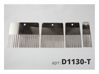 Инструмент для Нанесения Скребок-Гребенка Металлическая Stmdecor D1130-T (набор из 4-х штук) Размер 20х50х75х100 мм.