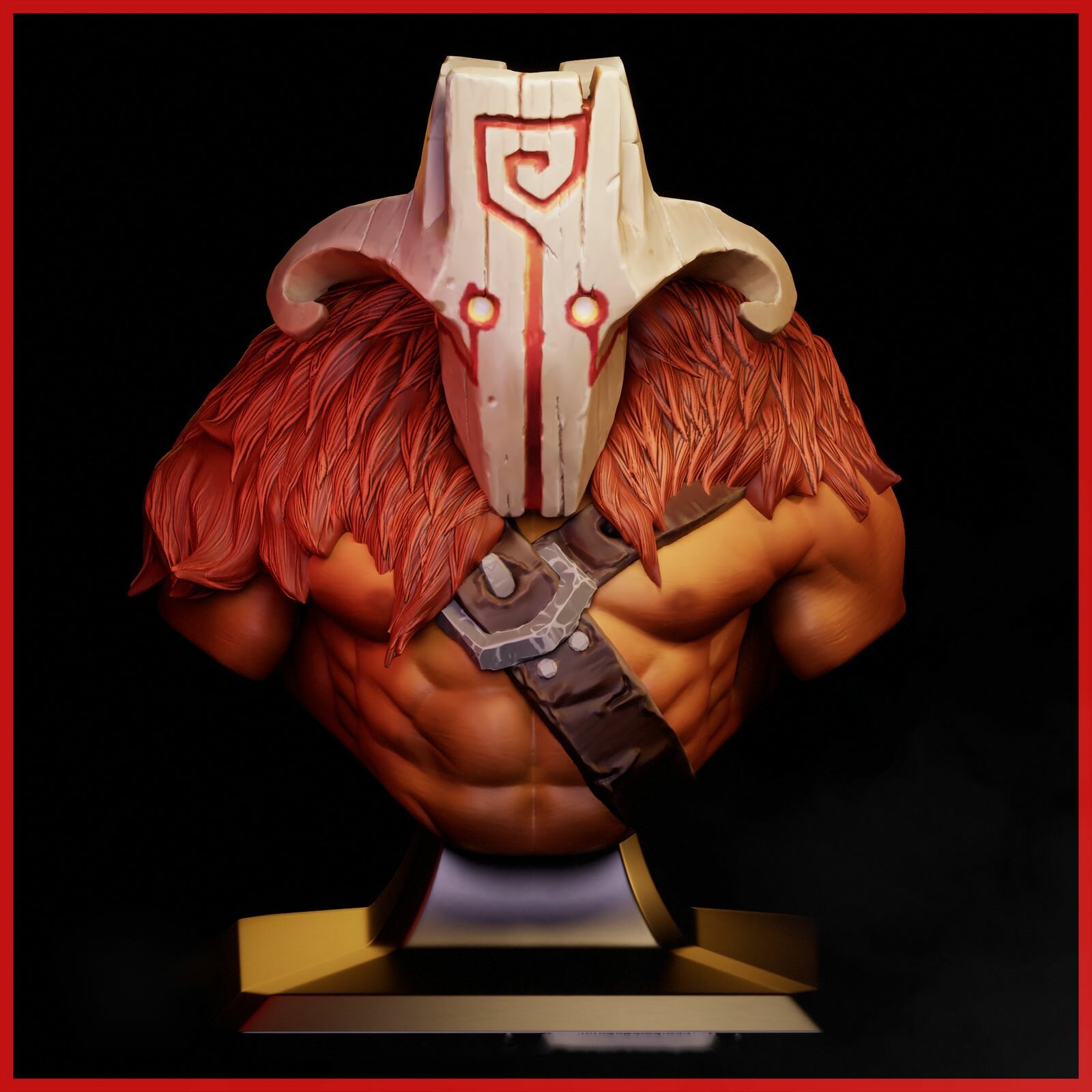 Сборная модель Juggernaut Base Skin (Dota 2), бюст, 100мм для покраски