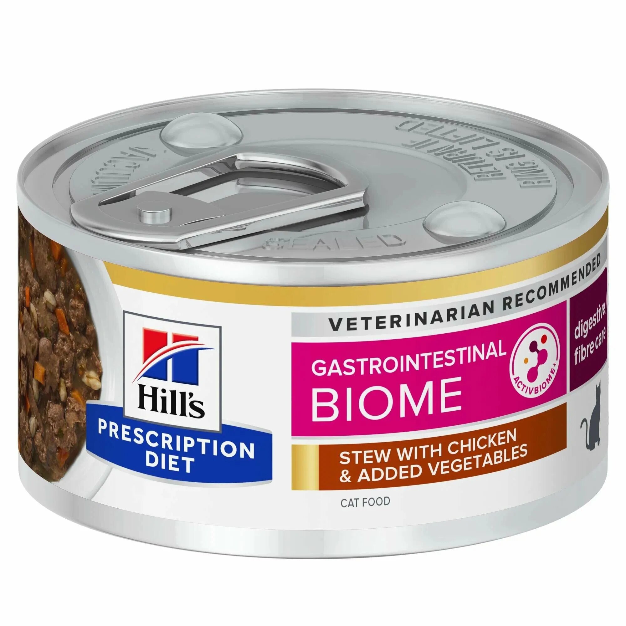 Hills Gastrointestinal Biome влажный консервированный корм для кошек, при расстройствах пищеварения и для заботы о микробиоме кишечника, c курицей и овощами, 82 г 1шт