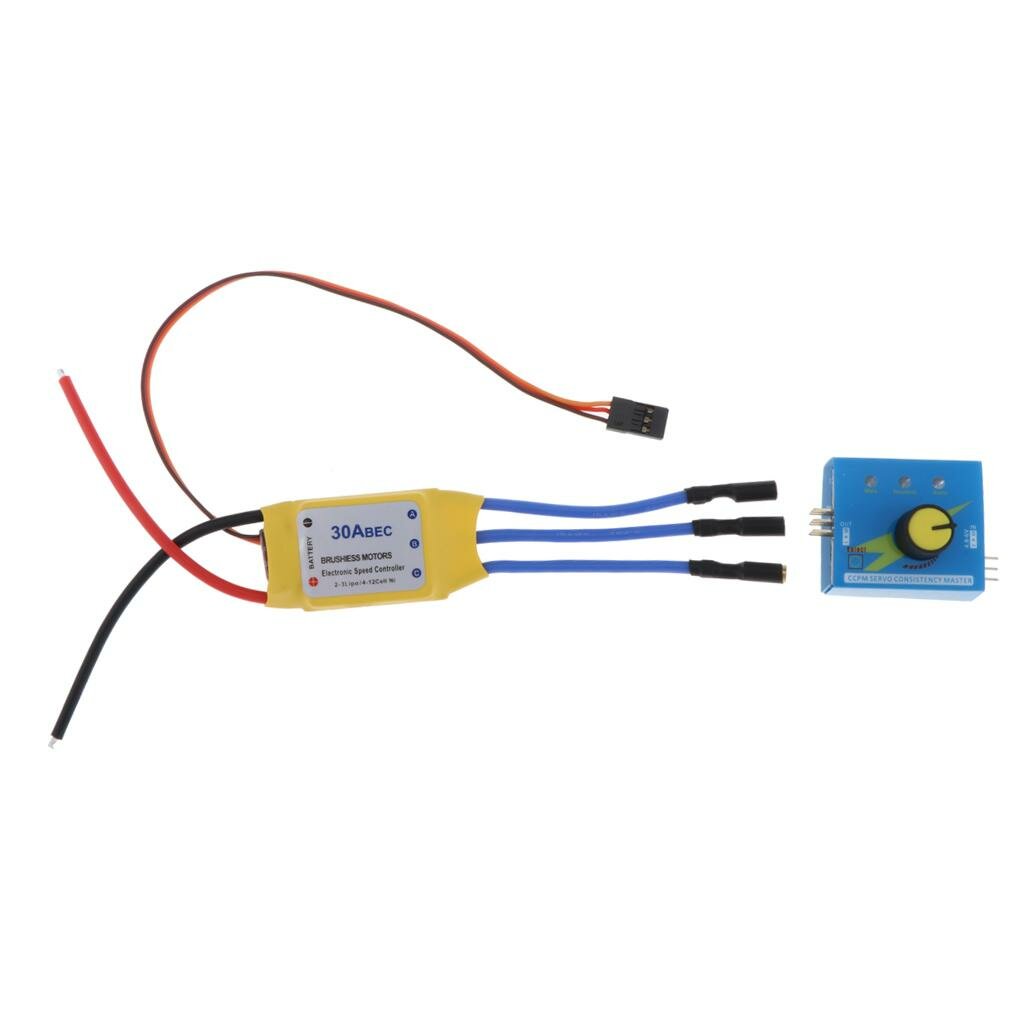 Бесколлекторный регулятор скорости двигателя DC 12V 30A с контроллером скорости для радиоуправляемых моделей самолетов.