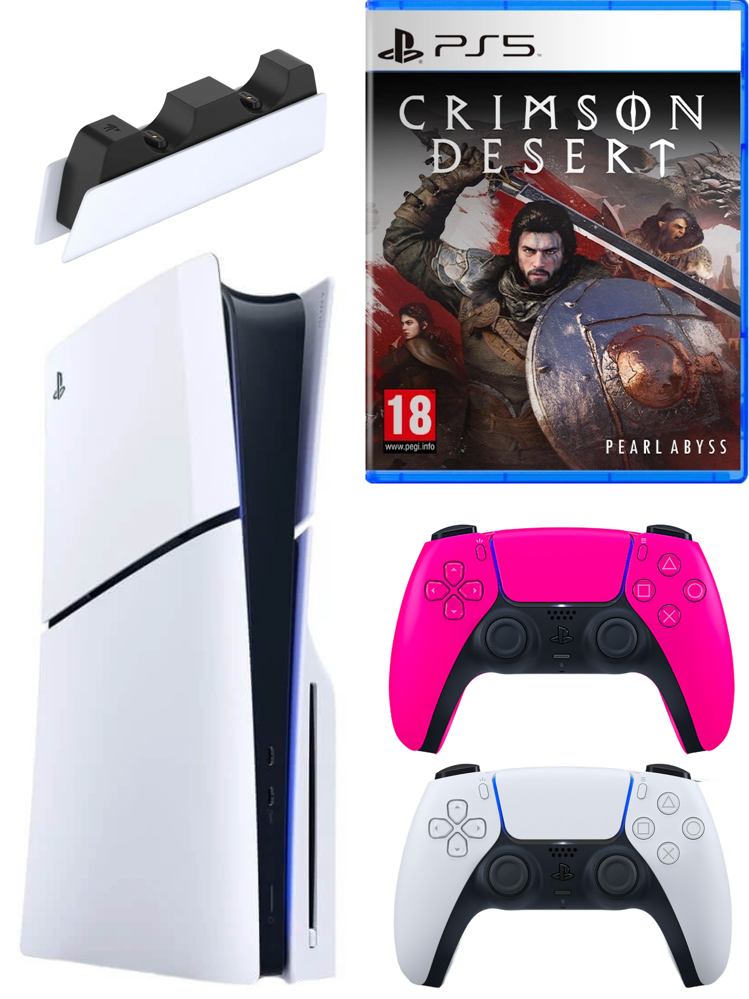 Игровая приставка Sony PS 5 Slim, 1ТБ(с дисководом)+2 геймпад+Зарядная станция+Crimson Desert(подробности в чате)
