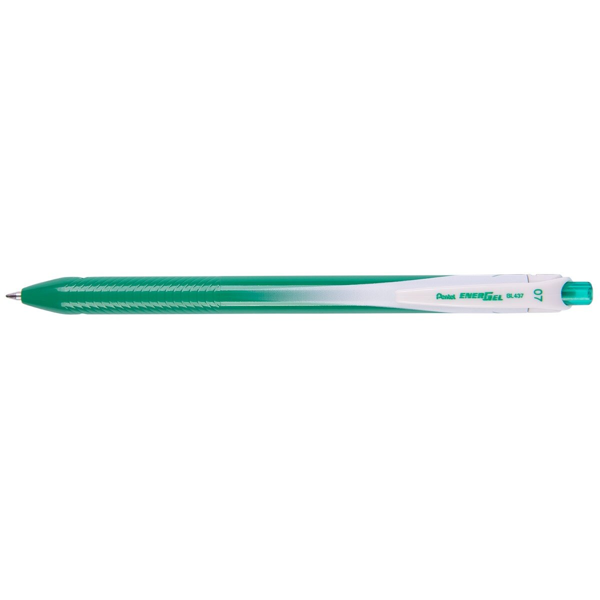Гелевые ручки Pentel "Energel", автоматические, одноразовые, диаметр 0,7 мм, BL437-D, зеленые, 12 шт