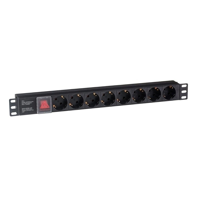 Блок розеток ExeGate "ServerPro", PDU-19H801, Al-8S-C14-SW (EX280840RUS)