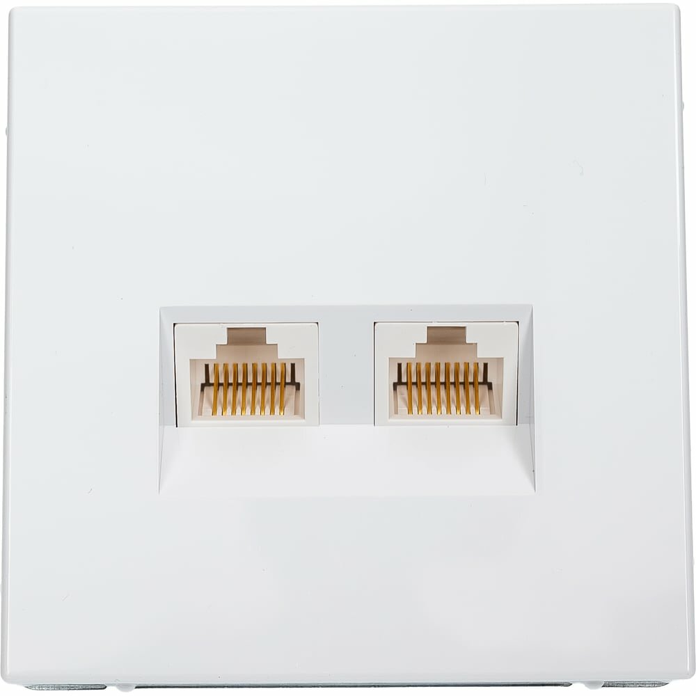 Розетка компьютерная двойная Systeme Electric ArtGallery, RJ45+RJ45, кат. 5е, механизм, Белый GAL000185