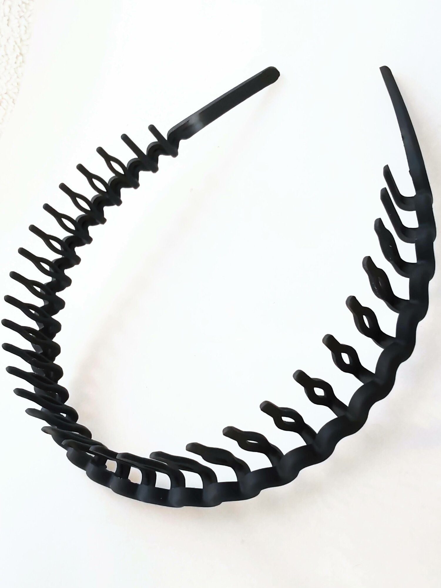 Ободок мужской для волос Fashion Jewelry унисекс грабли /фигурные зубчики. Ободок-гребень. Цвет синий матовый.