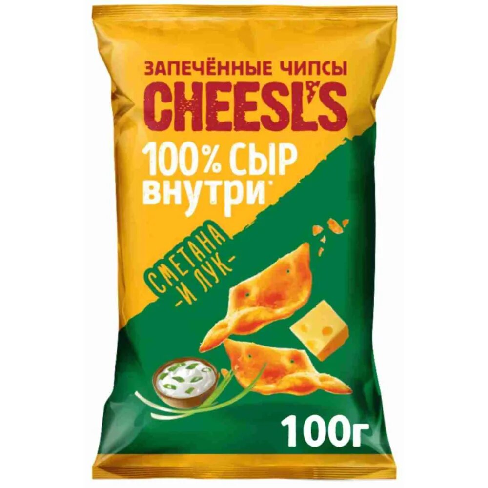 Чипсы пшенично-картофельные Cheesl’s запечённые со вкусом сметаны и лука, 100 г