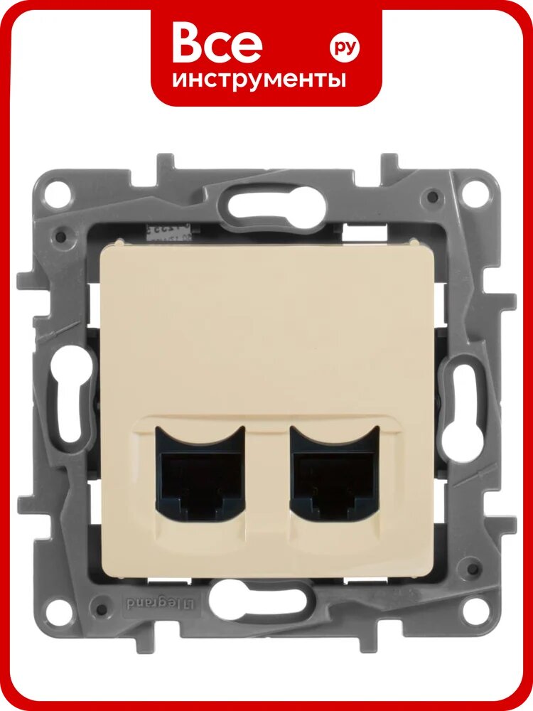 Розетка Legrand компьютерная двойная RJ45 категория 5e UTP Legrand Etika слоновая кость