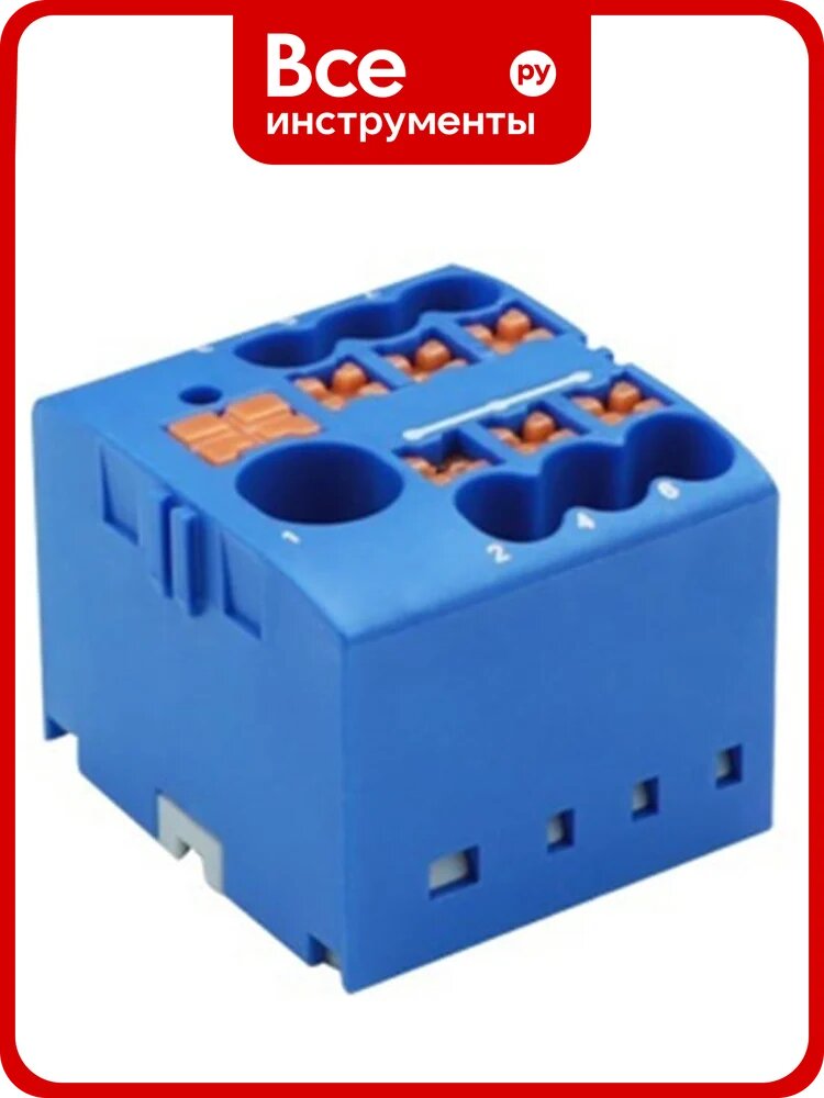 Блок распределительный CONTA JPTFIX6/6x2.5 BLUE-5, блок распределительный, упаковка 5 шт 00-00013327