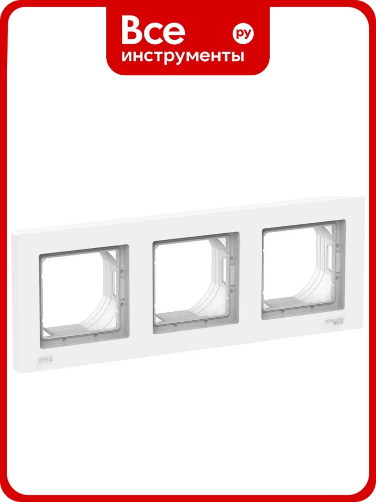 3-постовая рамка Systeme Electric AtlasDesign Aqua IP44, белый ATN440103