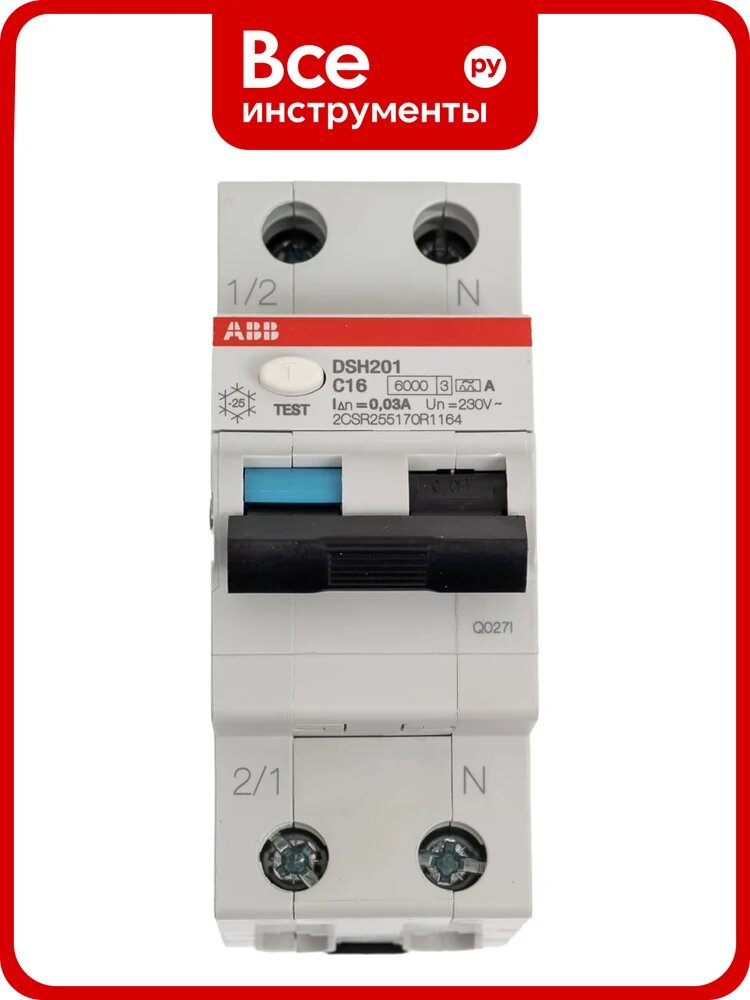 Автоматический выключатель дифференциального тока ABB dsh201 c16 a30 2CSR255170R1164 двухполюсный модульный тип