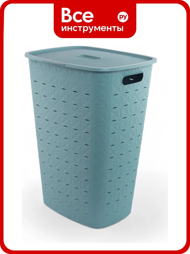 Корзина для белья CURVER Softex, голубая, 56л, 70% перераб. материал