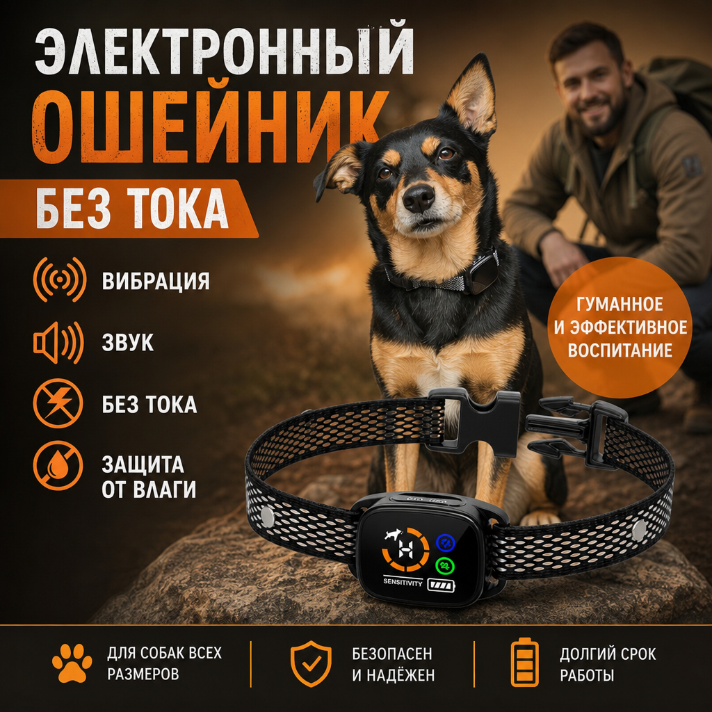 Электронный ошейник антилай для собак, электростимуляция