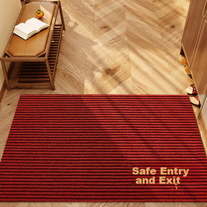 Красный вышитый напольный коврик Safe Journey 80x120 см минималистичный противоскользящий коврик для входа Цвет：Красный