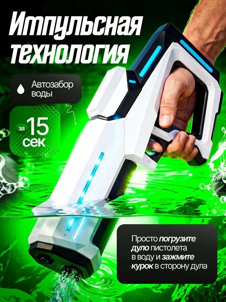 Водный бластер электрический детский, водяной пистолет для детей с автоматическим набором воды