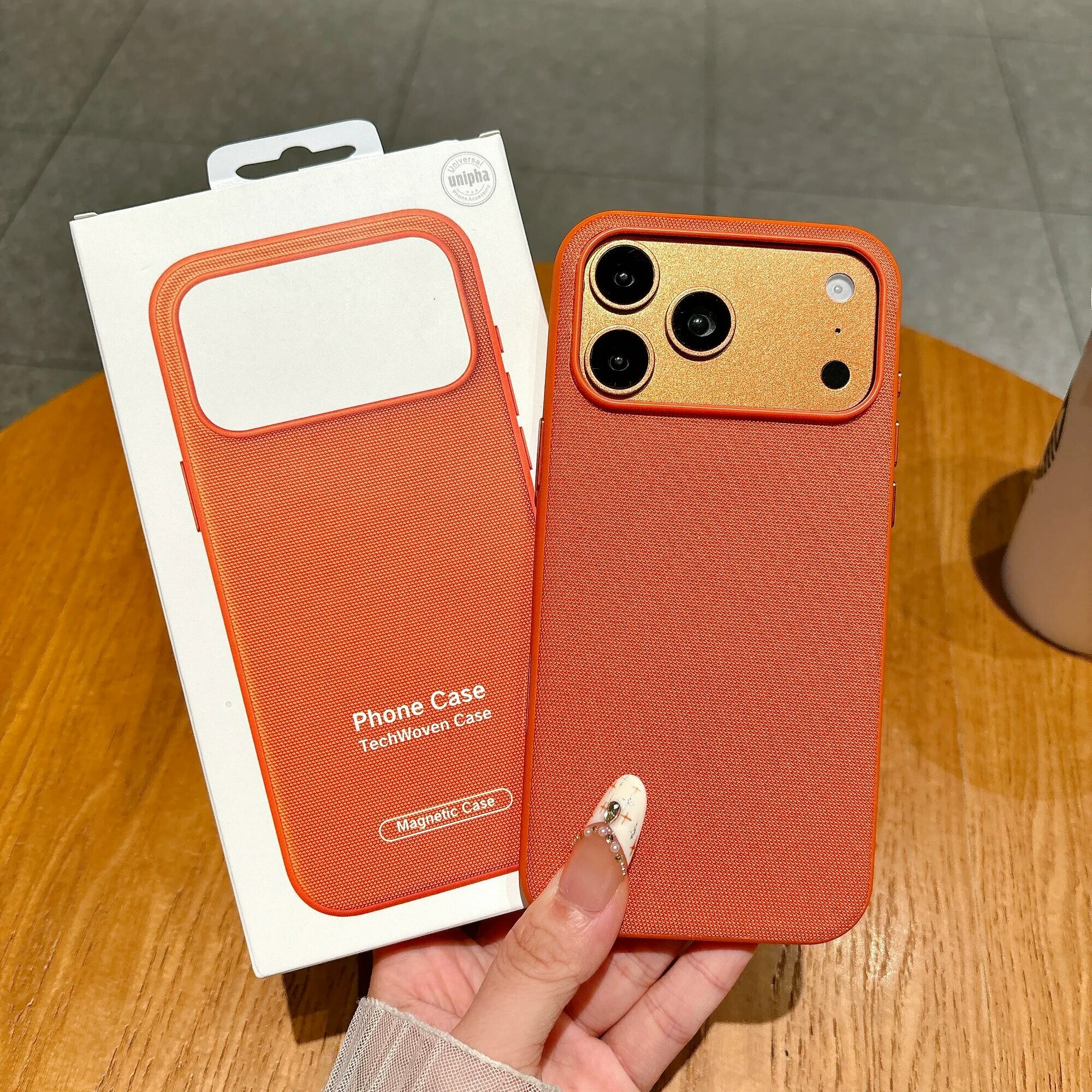 Оригинальный чехол Tech Woven для iPhone 18, 17, 16, 15 Plus, 14, iPhone 14 Pro, Оранжевый, Orange