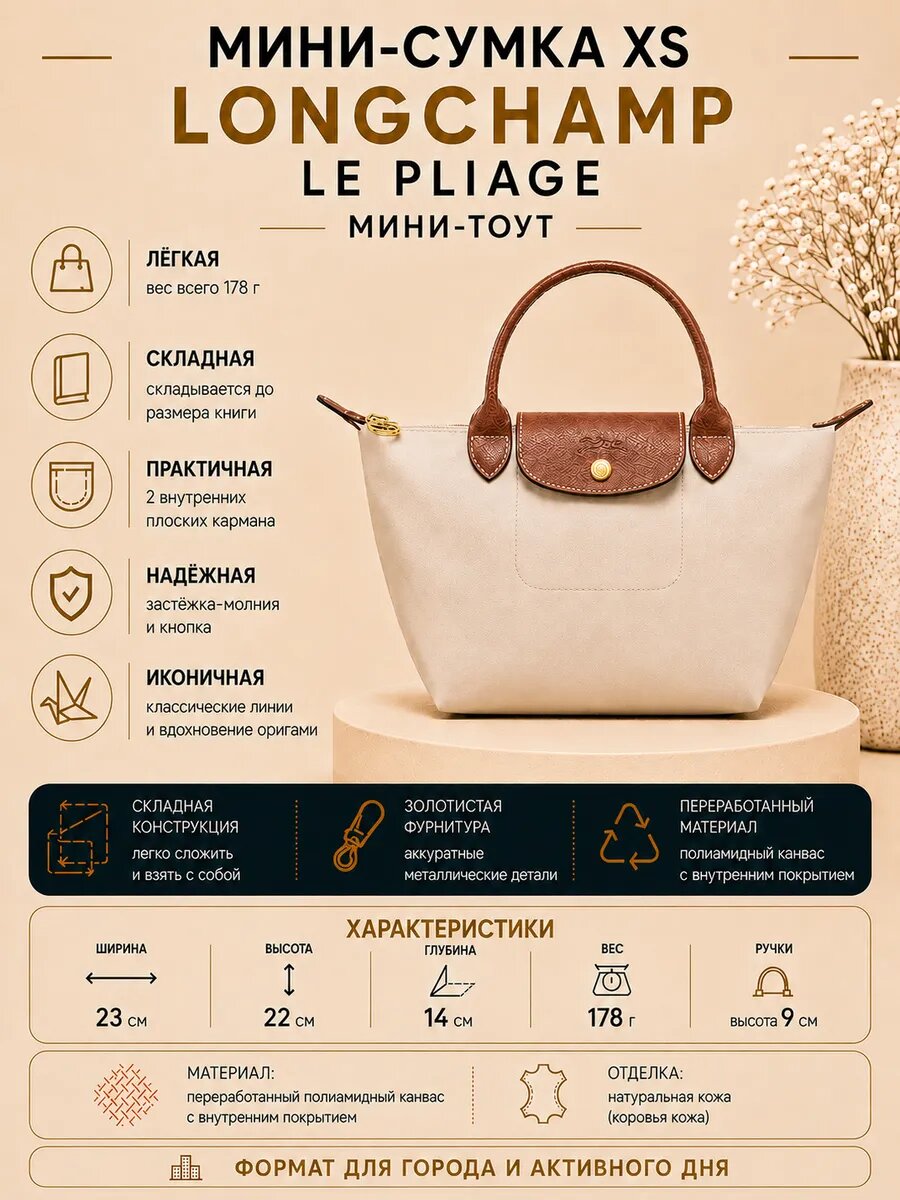Сумка миниатюрная Le Pliage S Handbag (мини-тоут )