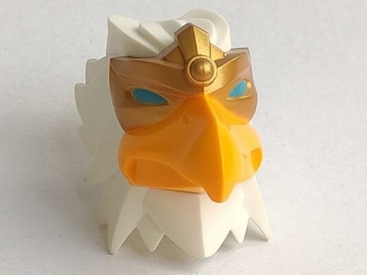 Деталь Lego 13683pb01 Large Figure Head Modified Chima Eagle with Gold Beak Pattern